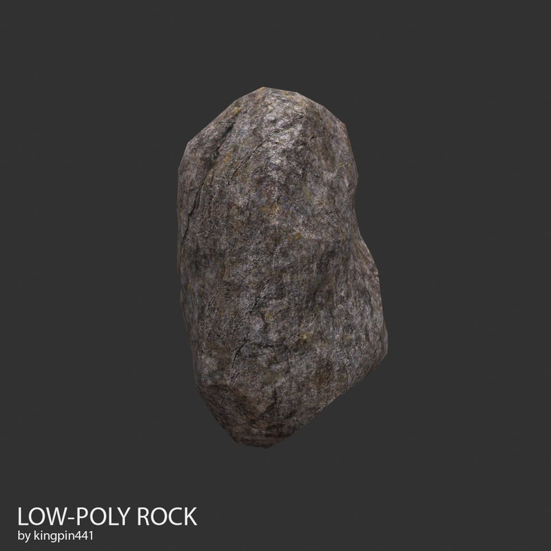 low-poly rock 4 3d 3ds
