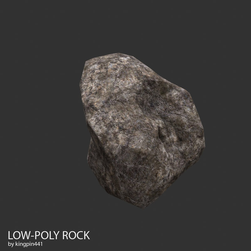 low-poly rock 3ds