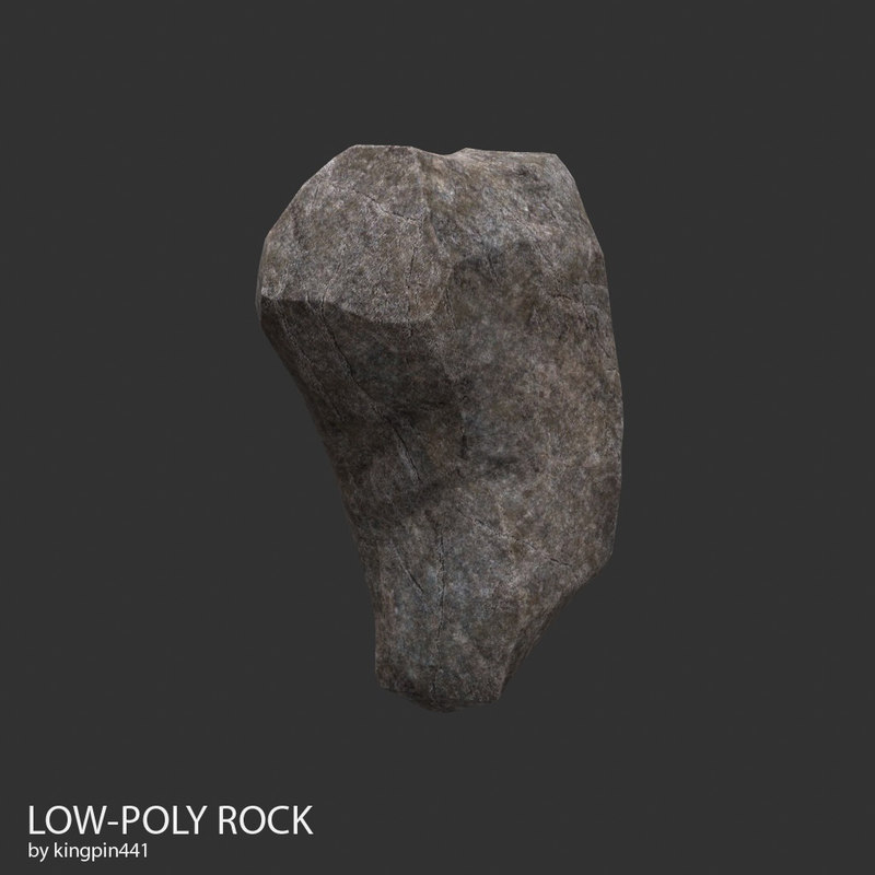 3ds max low-poly rock
