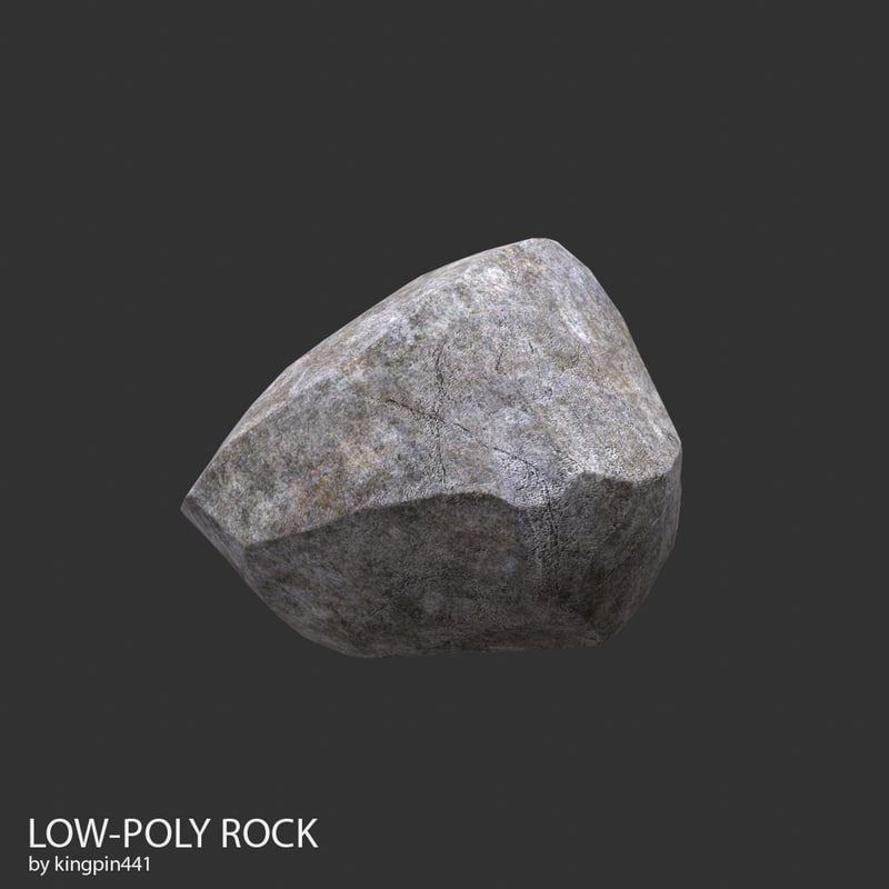 3d model of low-poly rock 10