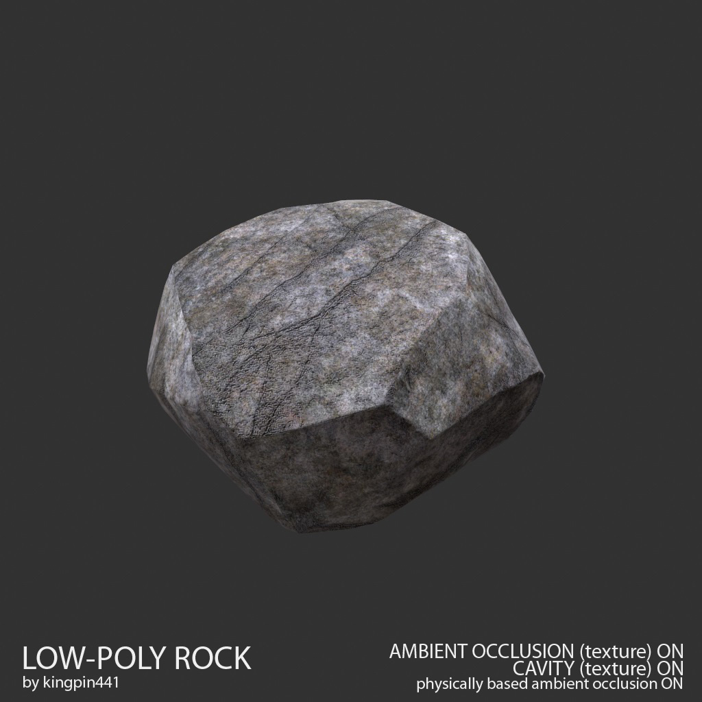 3d model of low-poly rock 10