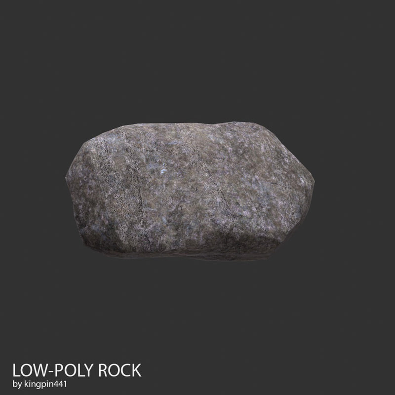 low-poly rock 3d 3ds
