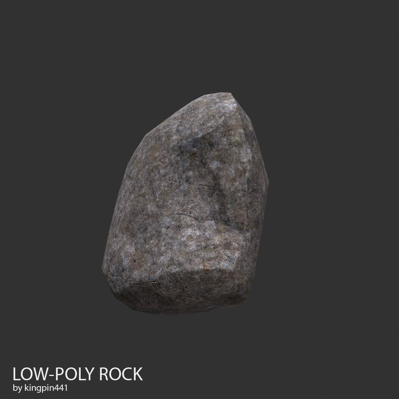 low-poly rock 3d model