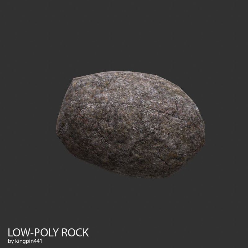low-poly rock 3ds