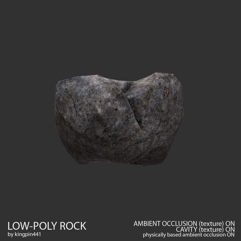 3ds low-poly rock