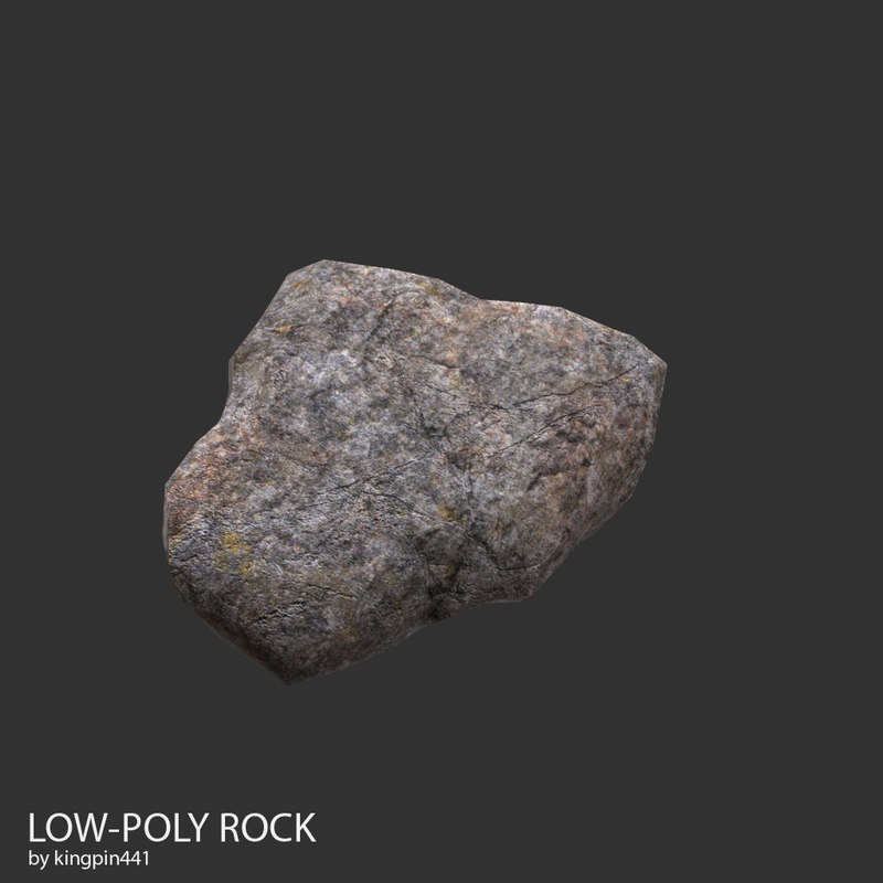 low-poly rock 3d 3ds