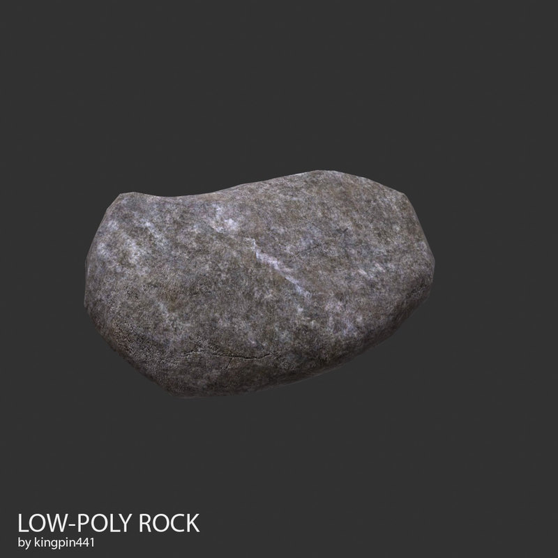low-poly rock 3d model