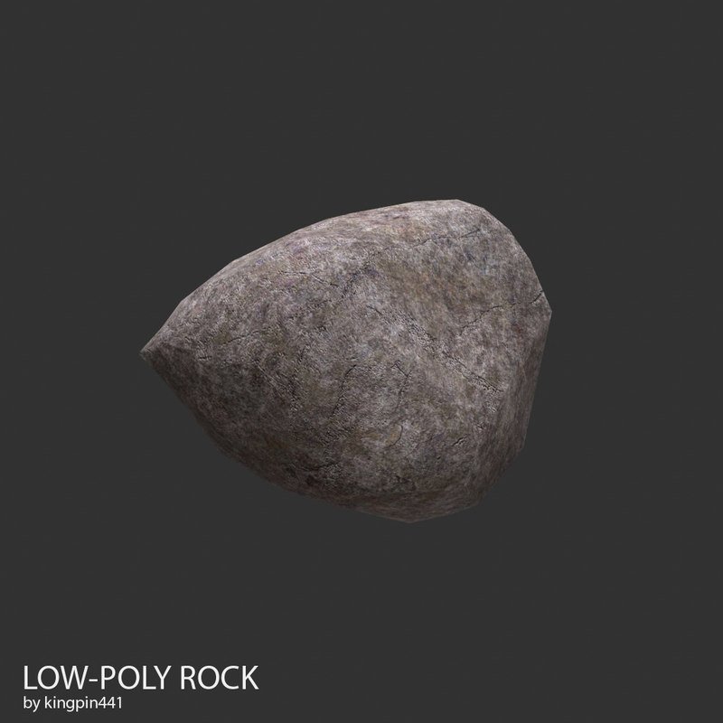 3d model of low-poly rock