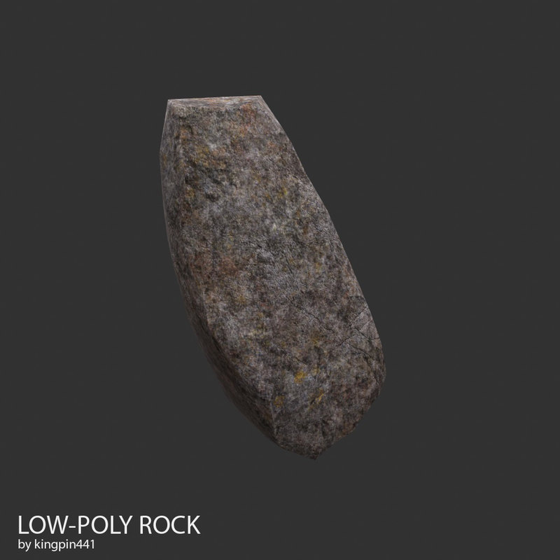 low-poly rock 3d 3ds