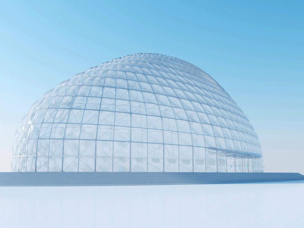 3d dome exhibition hall architectural