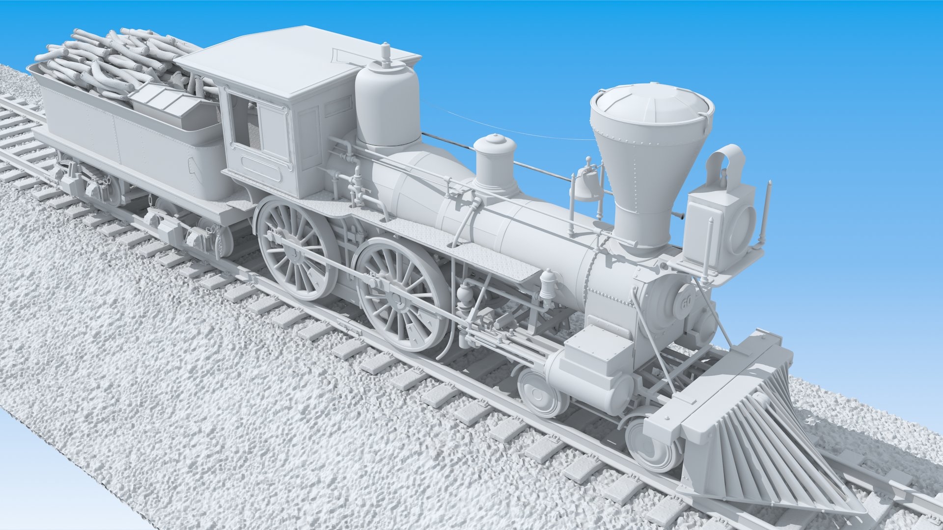 central jupiter steam locomotive 3d obj