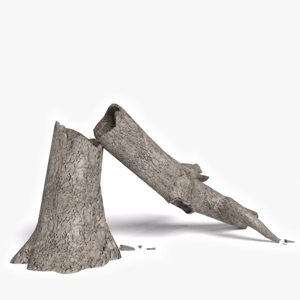 3d model dead tree stump