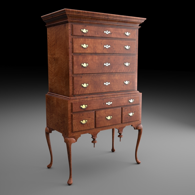 3d chippendale queen anne model