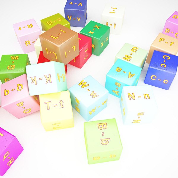 3d alphabet cube model