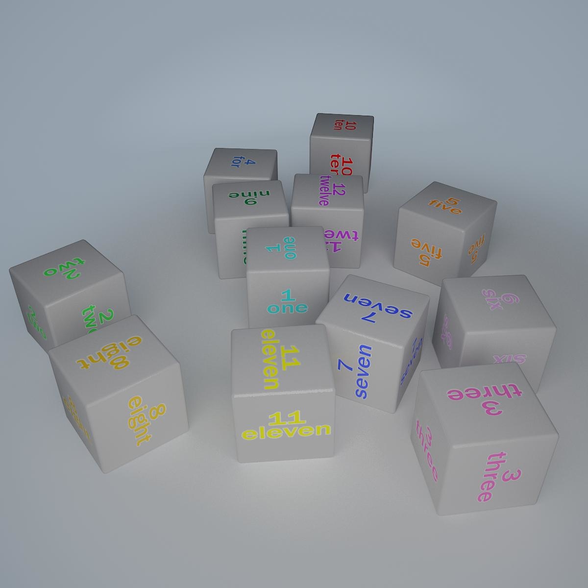 number cube 3d model
