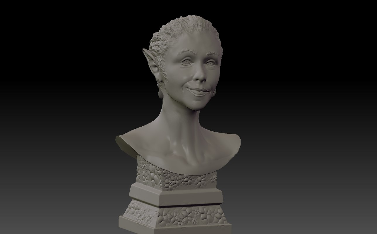 3d zbrush bust elf woman model
