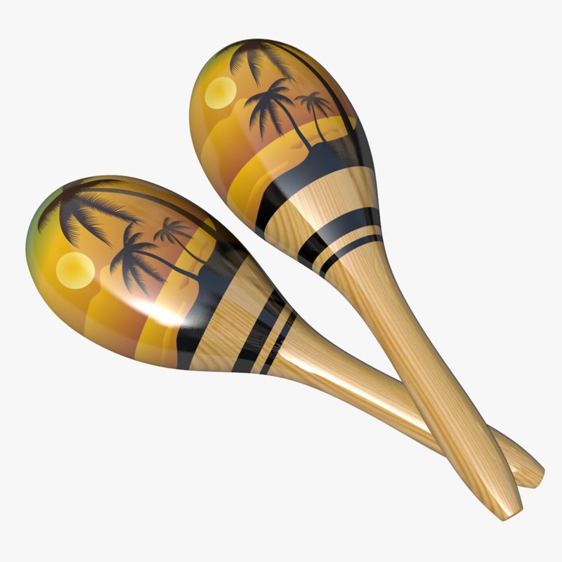 3d mexican maracas model