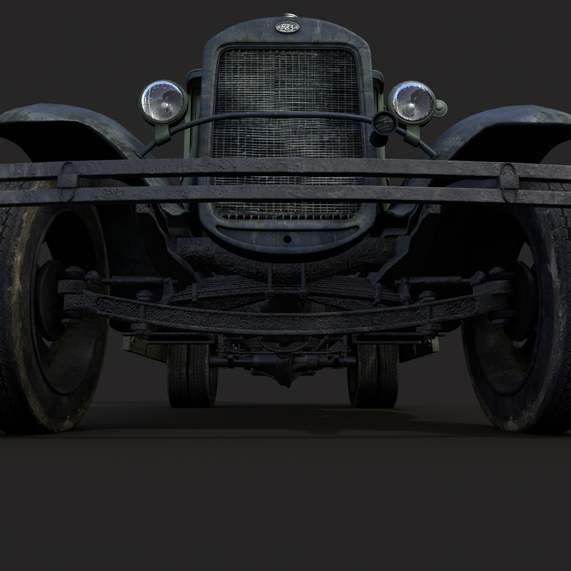 gaz-aa searchlight military vehicle 3d model