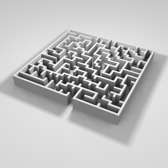 3d square labyrinth model
