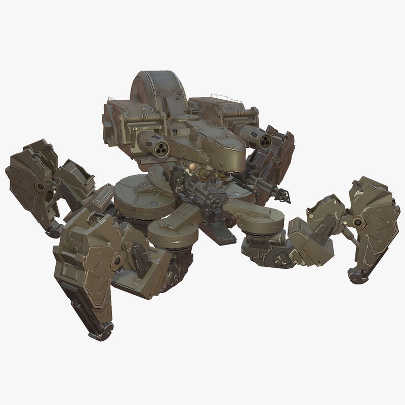spider tank mech rigged max