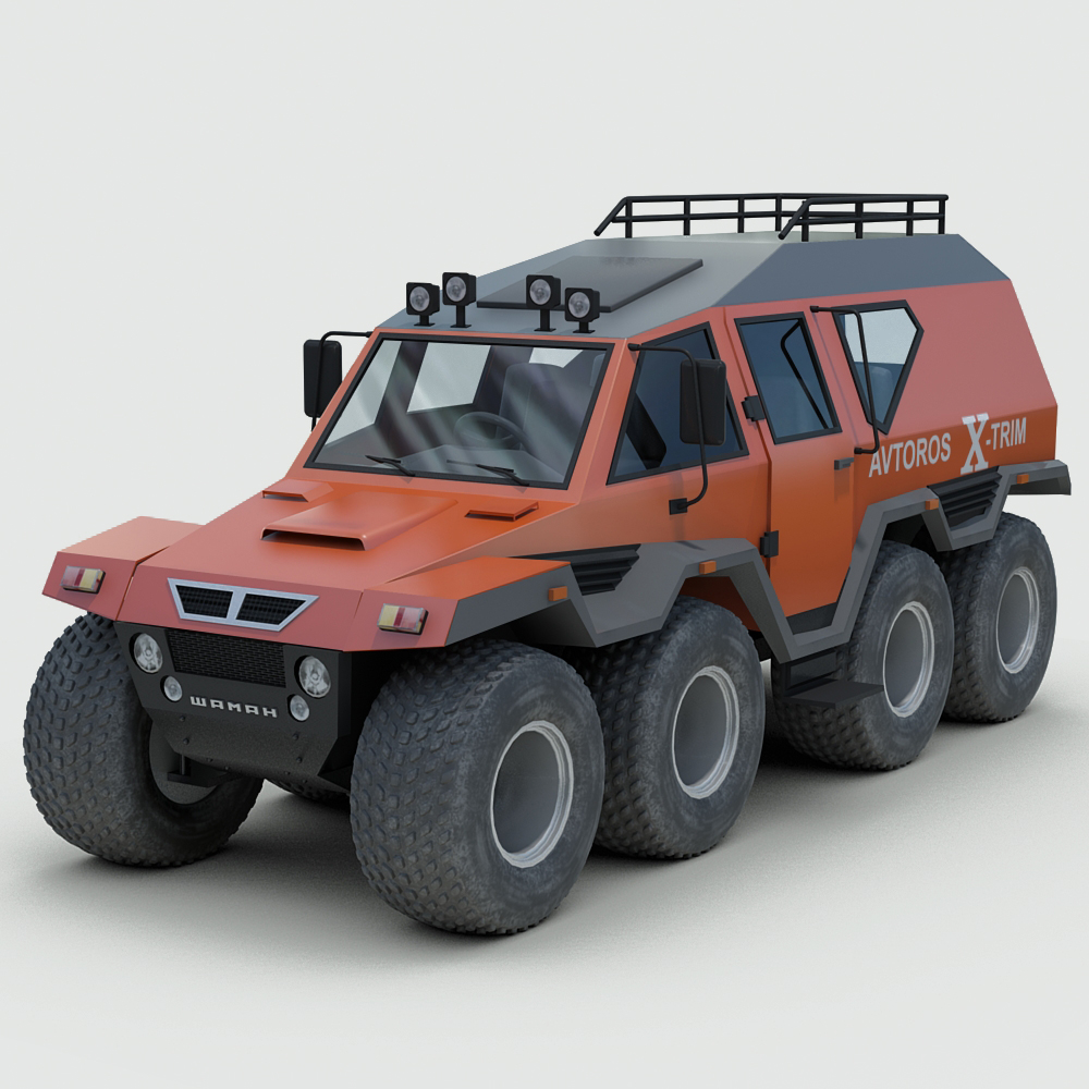 3d model russian avtoros shaman 8x8