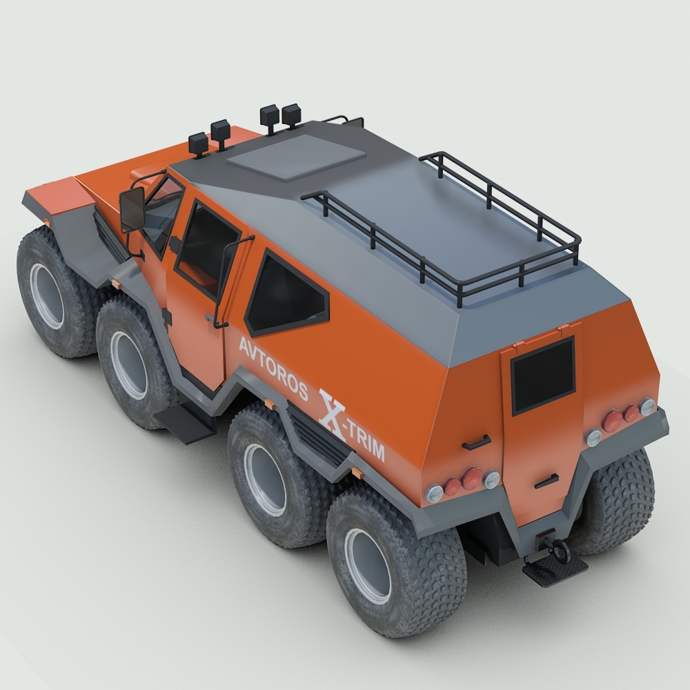 3d model russian avtoros shaman 8x8