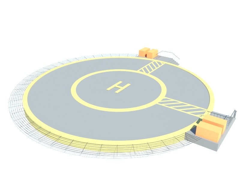 3d model helipad landing