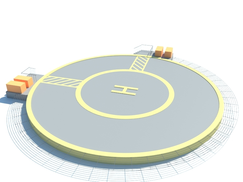 3d model helipad landing