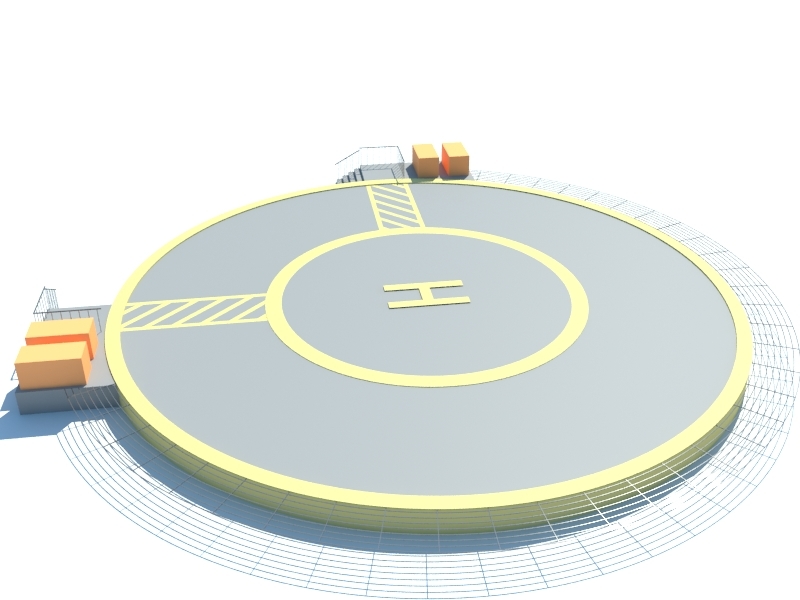 3d model helipad landing