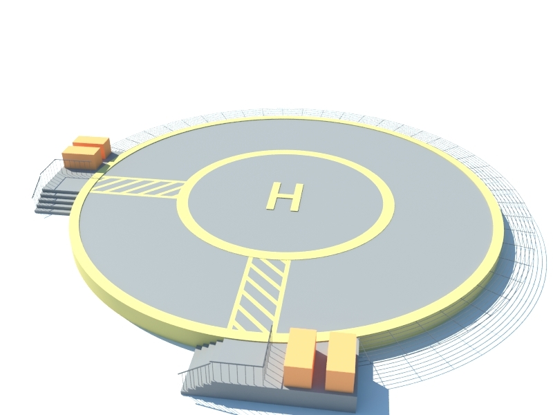 3d model helipad landing