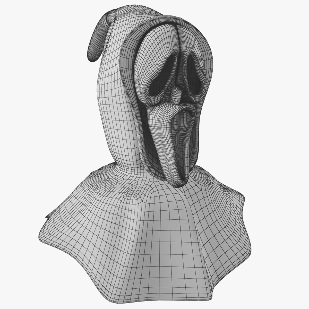 3d mask scream hood