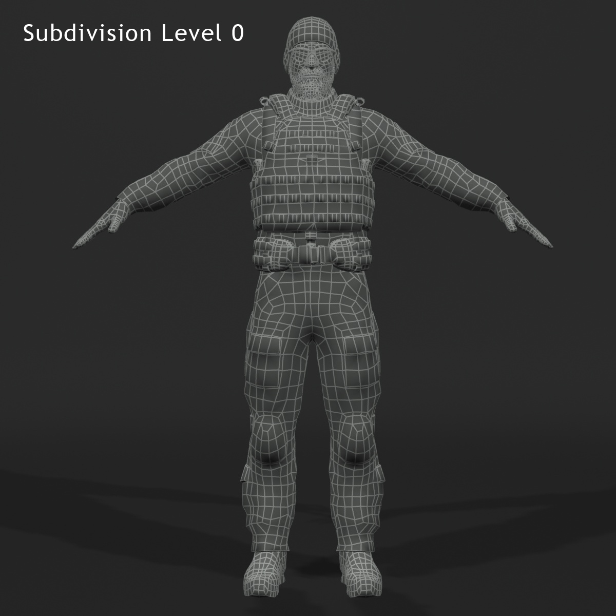 military male soldier set 3d model