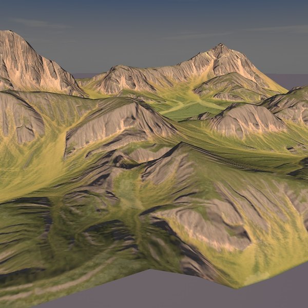 3d model of mountain maps terrain