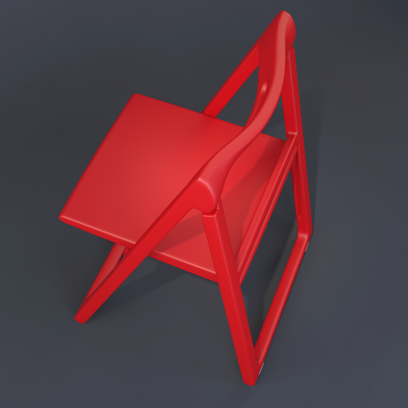 3d model realistic contemporary plastic folding chair