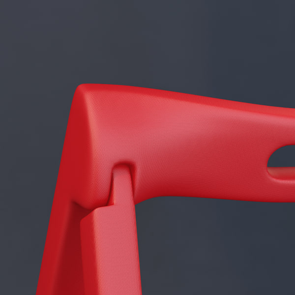 3d model realistic contemporary plastic folding chair