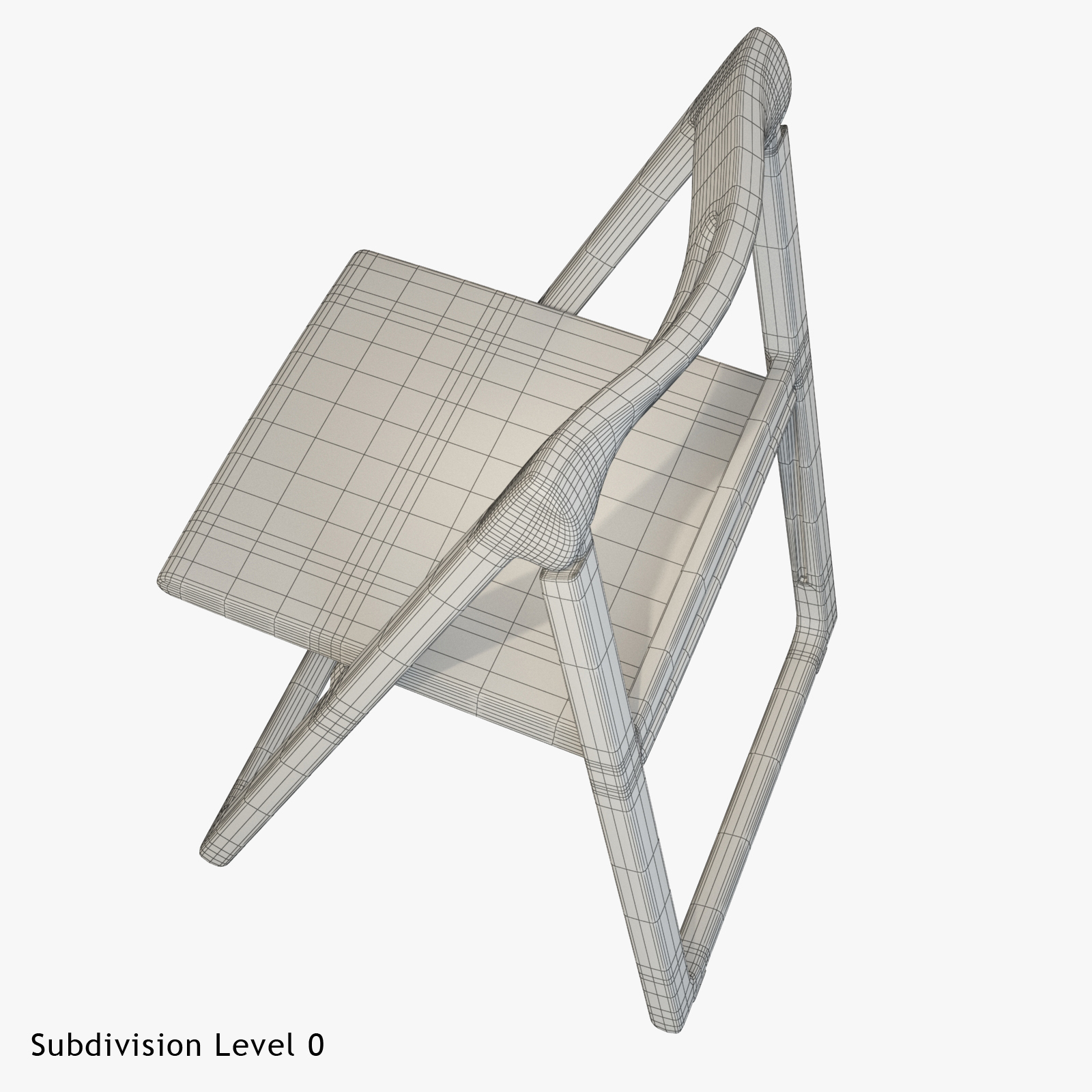 3d model realistic contemporary plastic folding chair