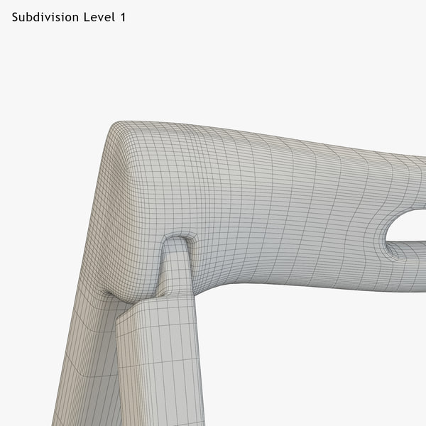 3d model realistic contemporary plastic folding chair