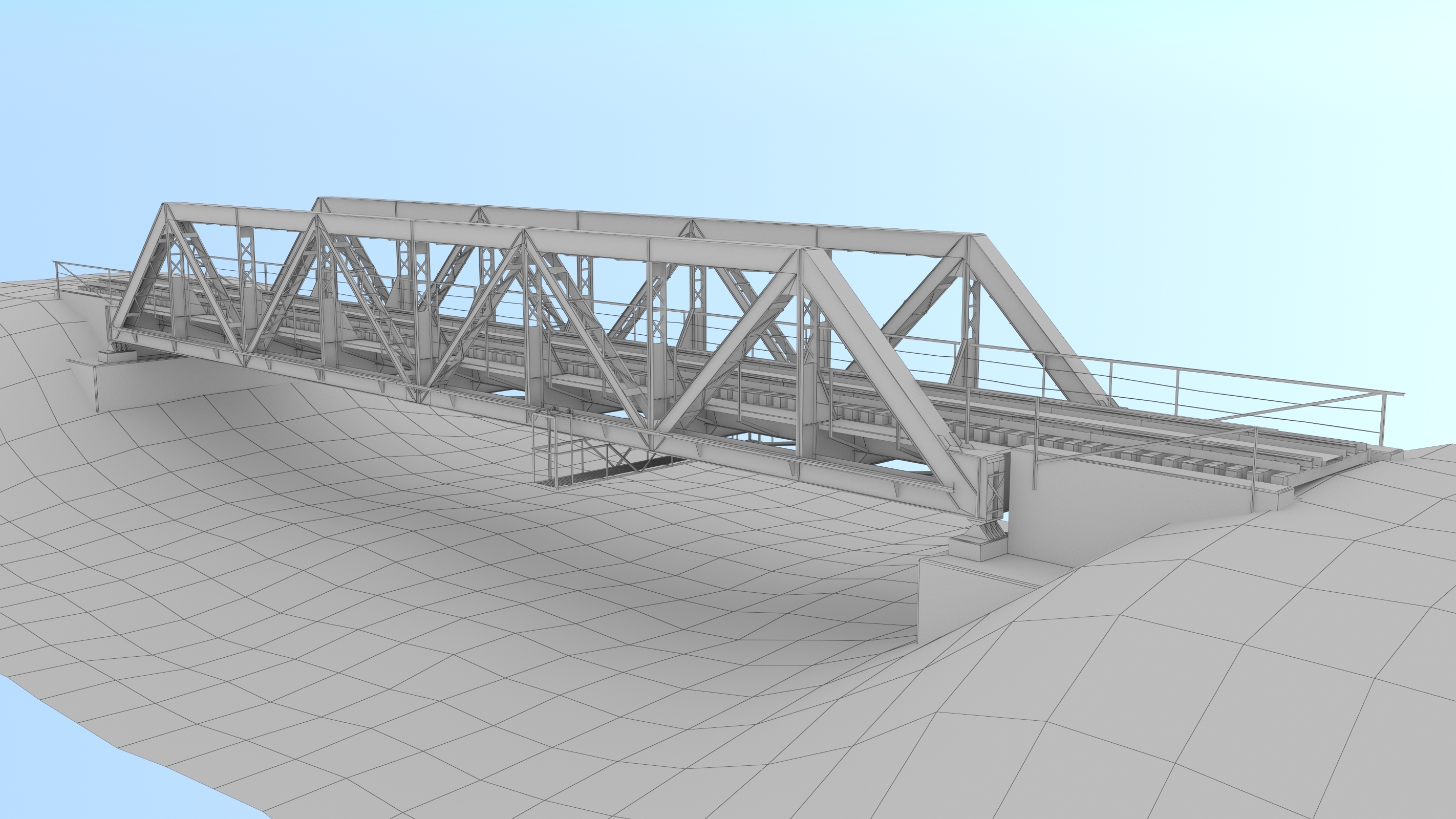 3d bridge river model