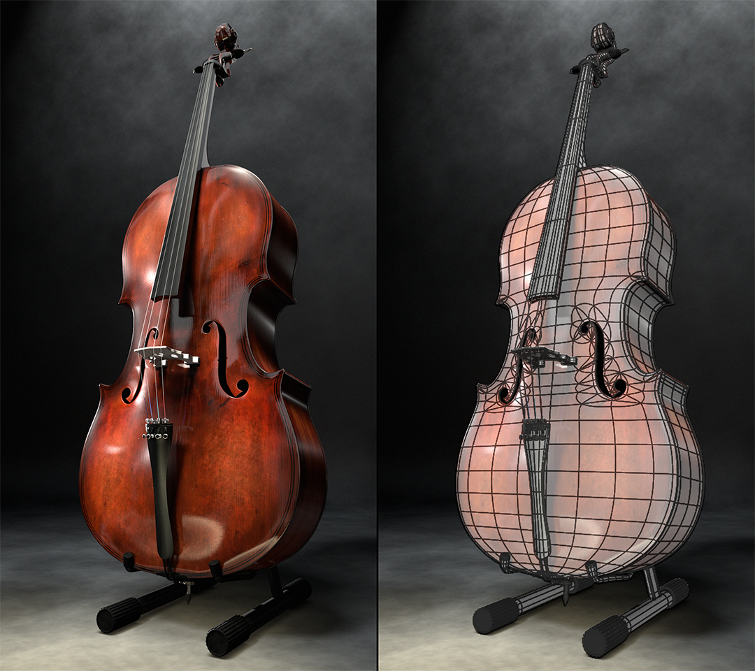 scene cello 3d model