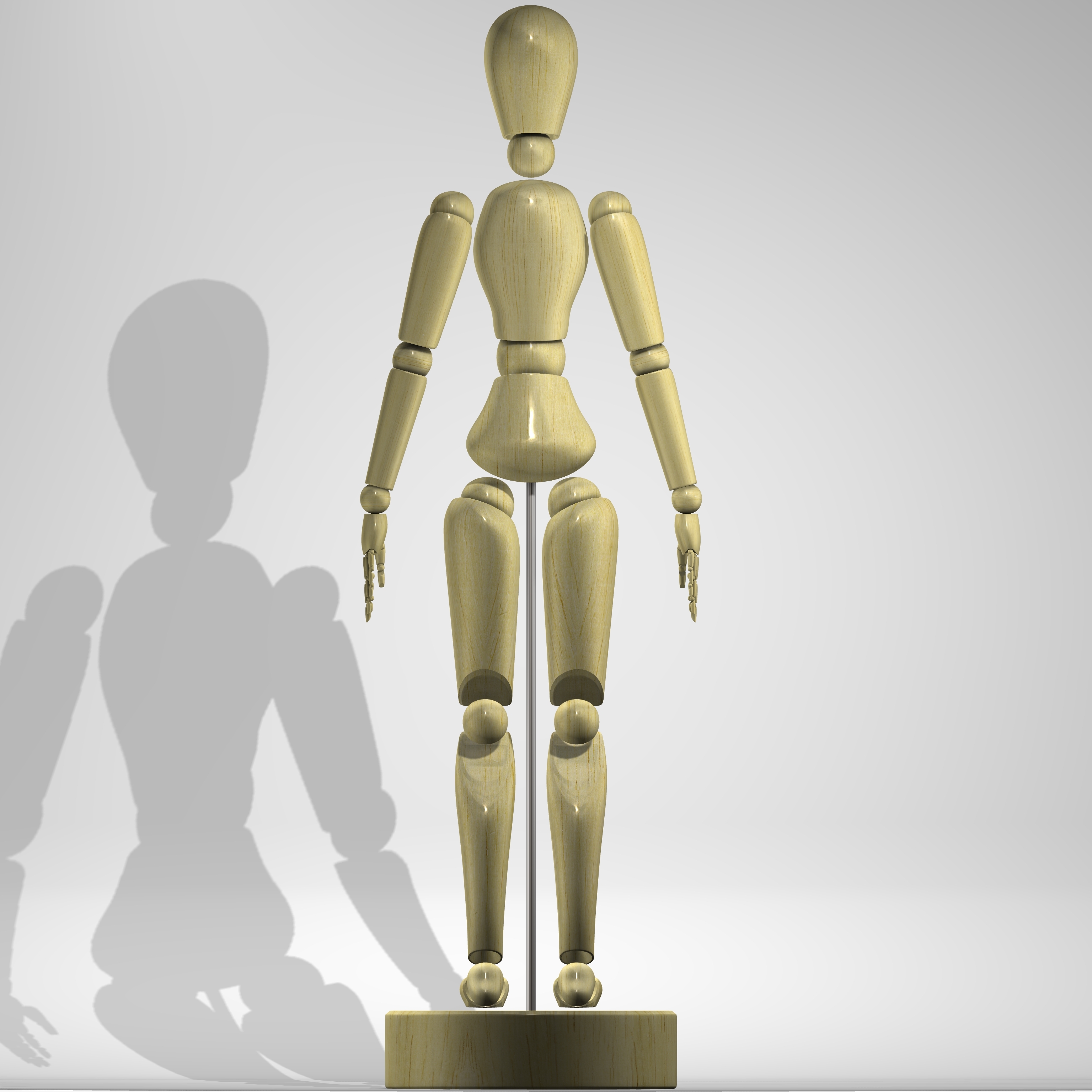 3ds max wooden mannequin character female
