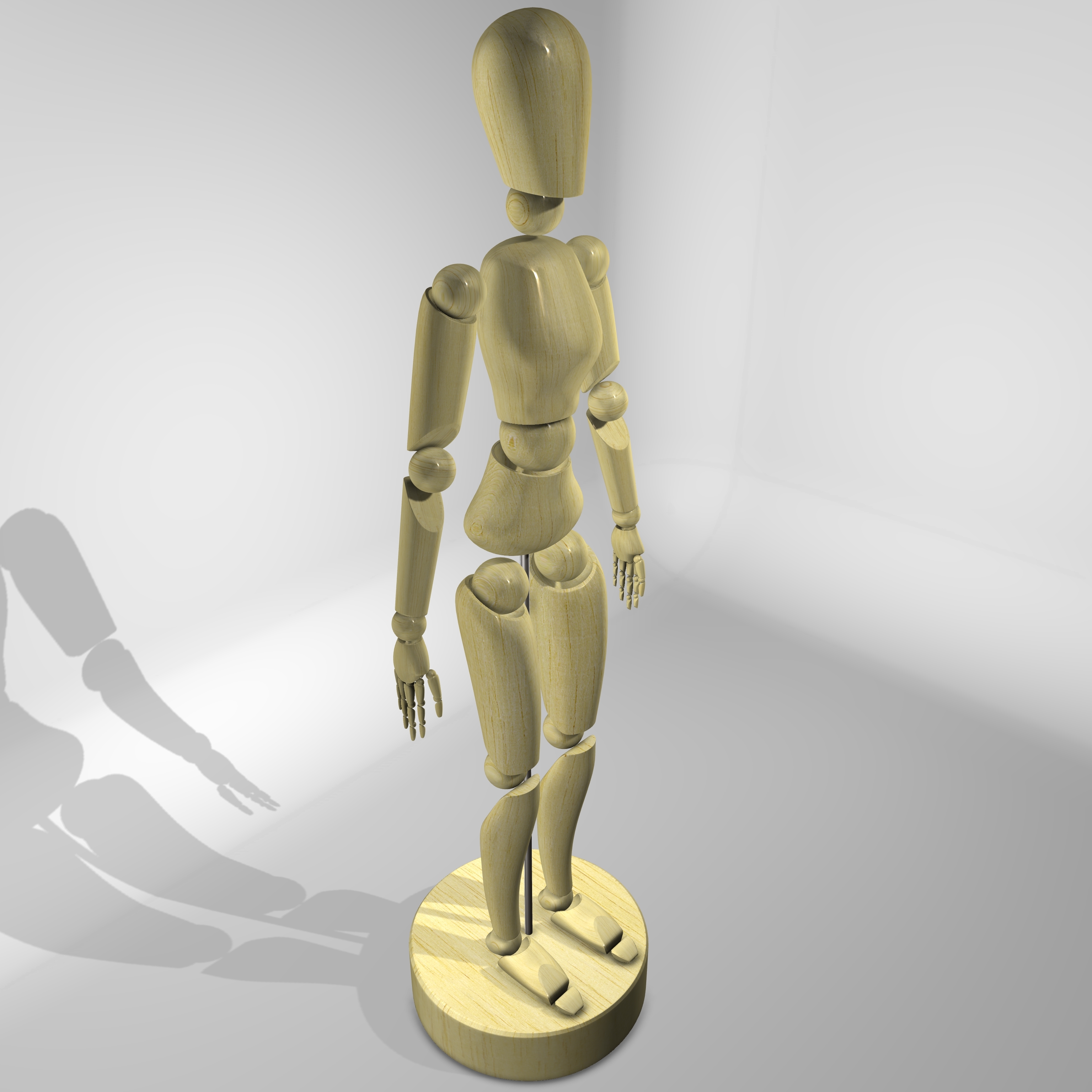 3ds max wooden mannequin character female