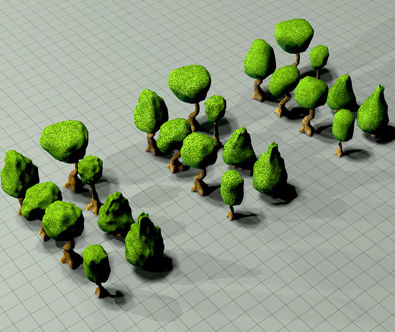 3d model trees different mesh