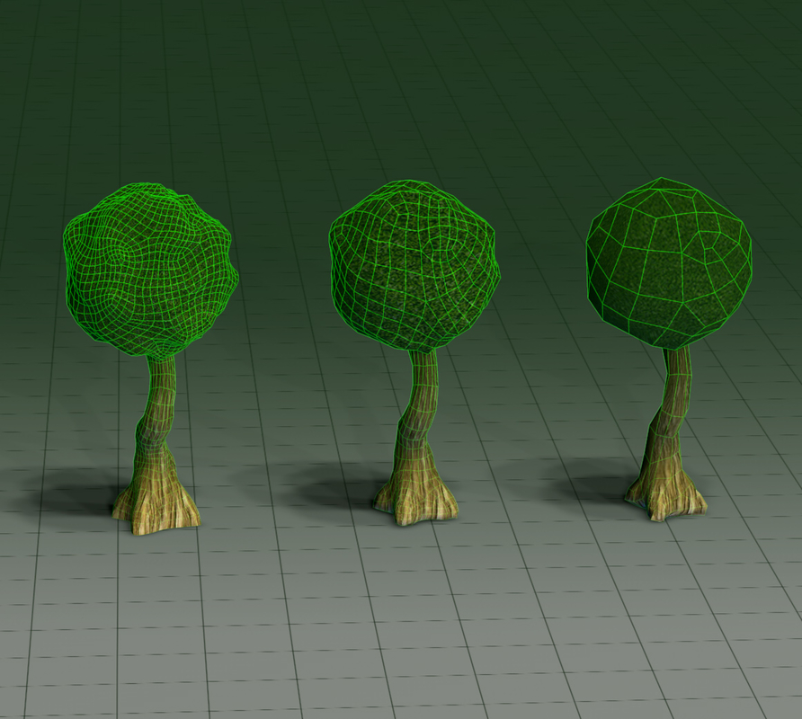 3d model trees different mesh