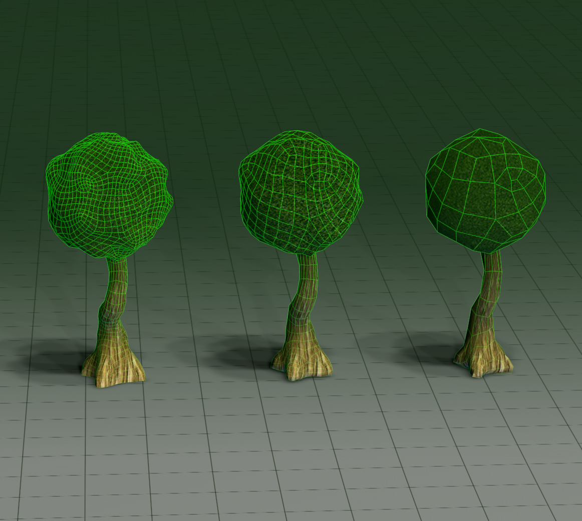 3d model trees different mesh