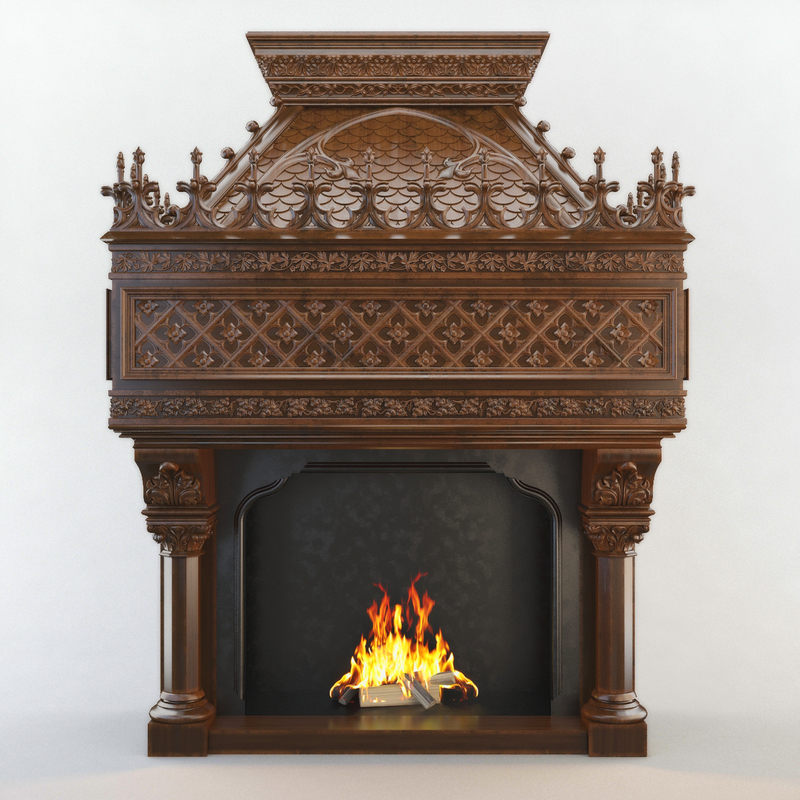 fireplace cnc decoration 3d max