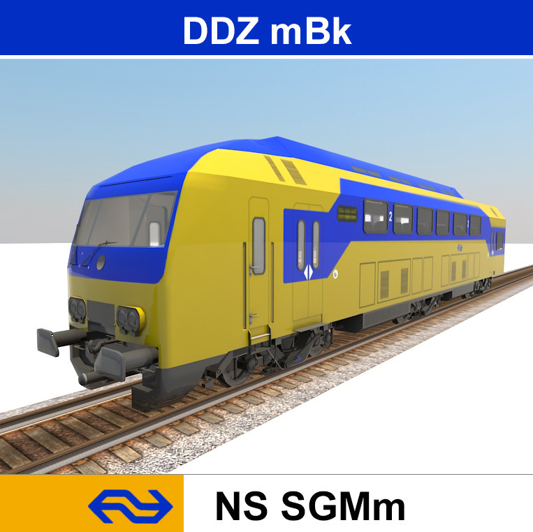 passenger train ddz 3d obj