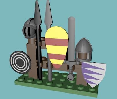 3d model lego weapon rack