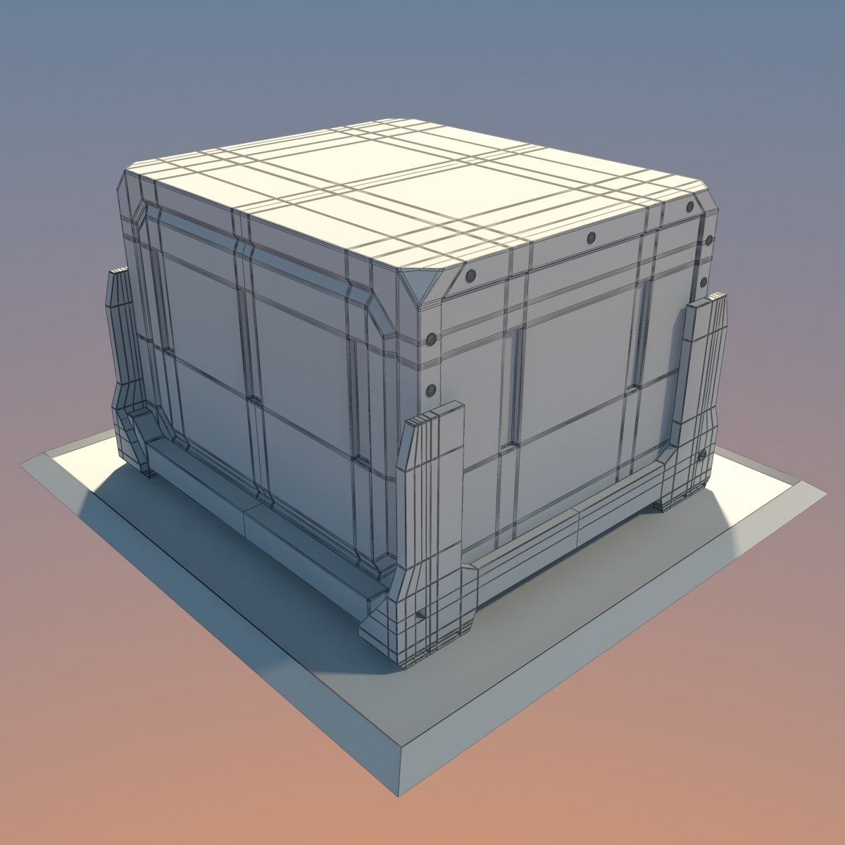 3d futuristic container