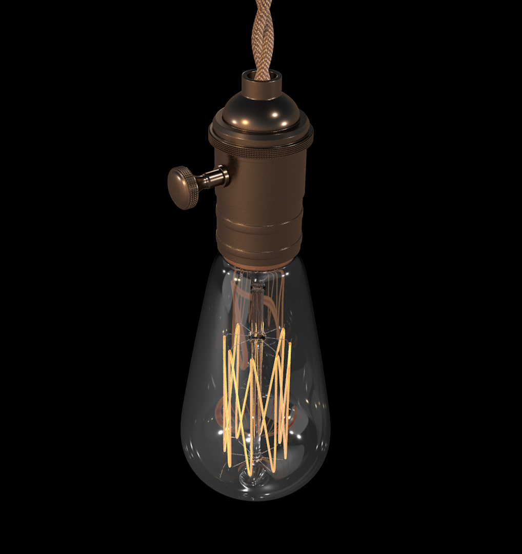 edison light bulb 3d c4d