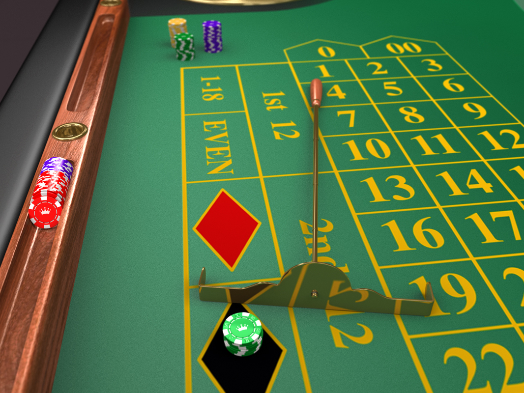 roulette table set 3d model